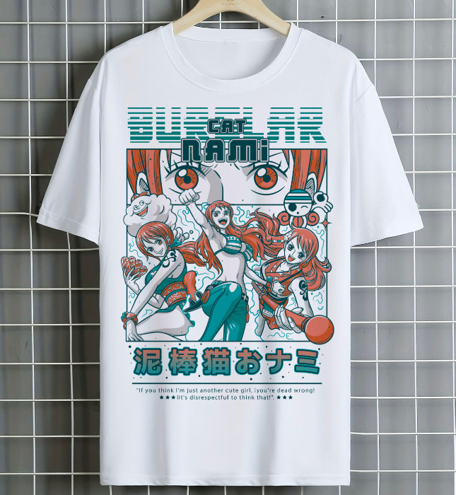 Playera color (Negro lisa) con estampado de One Piece :: anemik ego