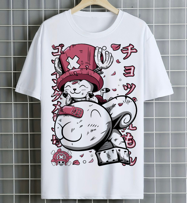 Playera color (Negro lisa) con estampado de One Piece :: anemik ego