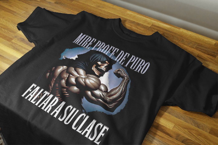 Playera color (Negro lisa) con estampado de Calacas Chidas :: anemik ego