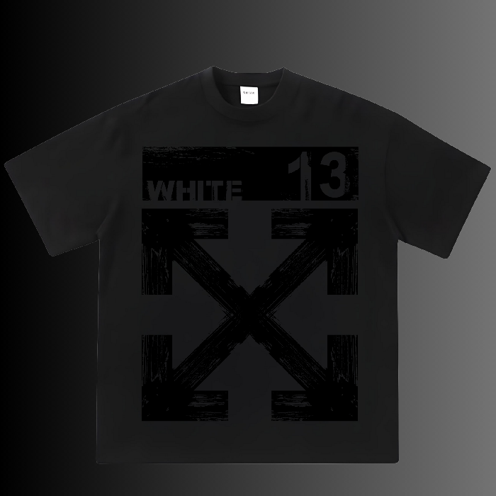 Playera color (Negra) lisa con estampado de Off-White :: anemik ego