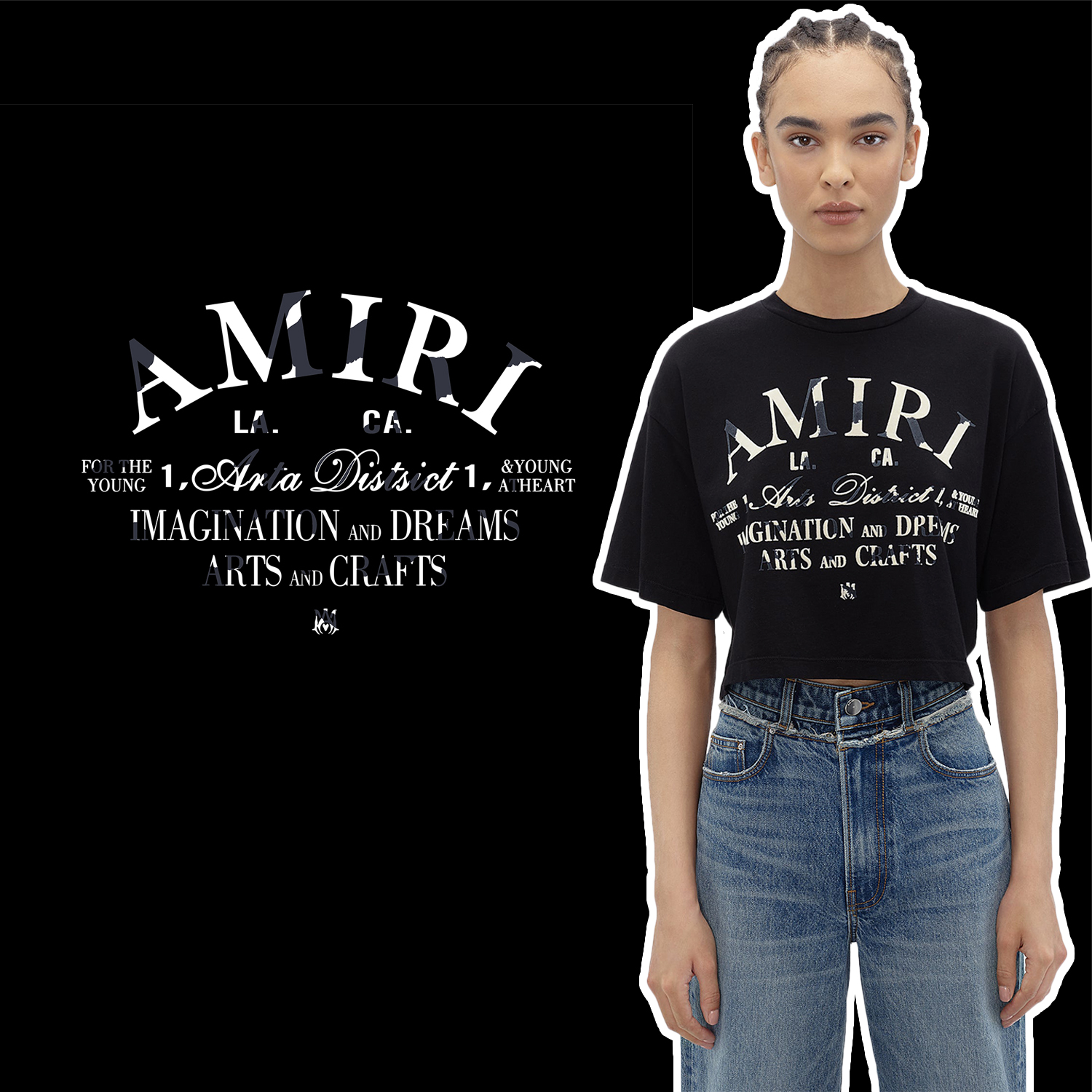 Playera color (Blanca) lisa con estampado de AMIRI :: anemik ego