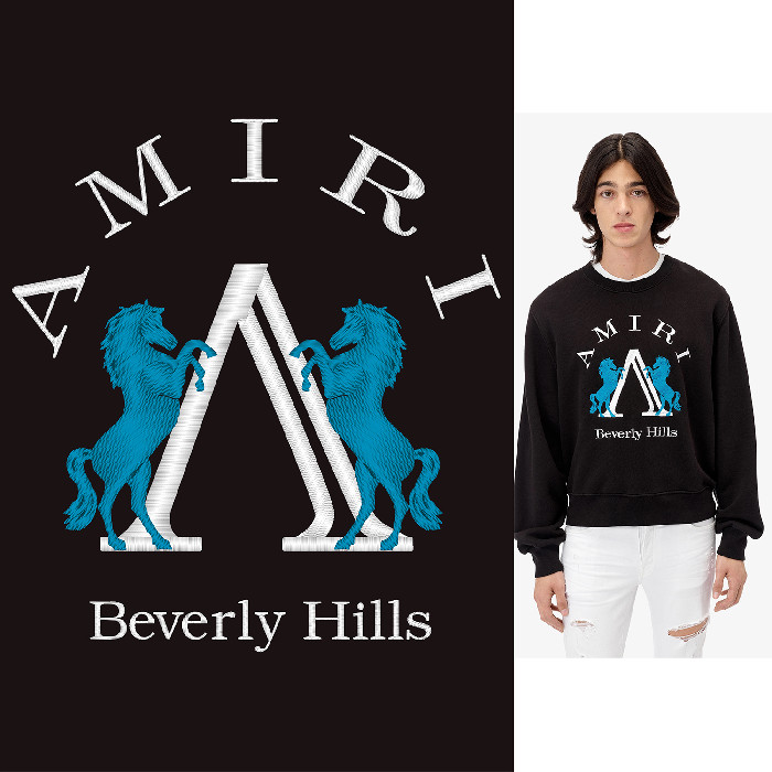 Playera color (Negra) lisa con estampado del AMIRI :: anemik ego